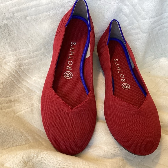 Rothy's | Shoes | Rothys The Flat Brigth Red Knit Recycled Fabric ...